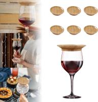 China Make Your Party Stand Out Bamboo Wooden Wine Glass Topper for Wine Cup Bowl Coasters for sale