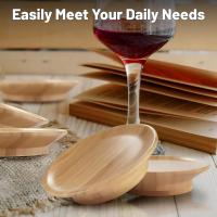 China Make Your Party Stand Out Bamboo Wooden Wine Glass Topper for Wine Cup Bowl Coasters for sale