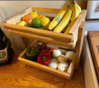 China Solid Wood Kitchen Produce Holder for Neatly Storing Fruits and Vegetables 34x10x10cm for sale