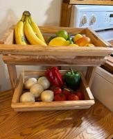 China Solid Wood Kitchen Produce Holder for Neatly Storing Fruits and Vegetables 34x10x10cm for sale