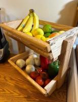China Solid Wood Kitchen Produce Holder for Neatly Storing Fruits and Vegetables 34x10x10cm for sale