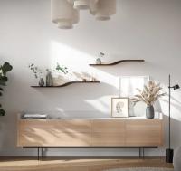 China Modern Home Furniture Customized Logo Unique Handmade Wood Floating Wall Book Shelf for sale