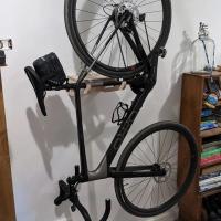 China Living Room Wooden Bike Wall Mount with Shelf Multifunctional and Smart Storage Design for sale