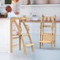 China Customized Logo Acceptable Wooden Kitchen Step Stool Helper Standing Tower for Toddlers for sale