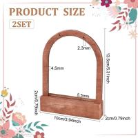 China Custom Order Accepted Wooden Arch Shaped Earring Display Stand with Coconut Base for sale