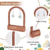 China Custom Order Accepted Wooden Arch Shaped Earring Display Stand with Coconut Base for sale