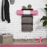 China Wall Mounted 3-Tier Foam Roller Yoga Mat Hanging Rack with Top Display Shelf Home Furniture for sale