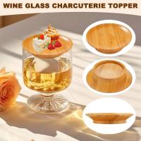 China Wooden Wine Glass Charcuterie Board Topper Set of 6 for Preventing Red Wine Splashing for sale