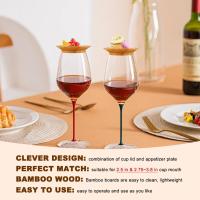China Wooden Wine Glass Charcuterie Board Topper Set of 6 for Preventing Red Wine Splashing for sale