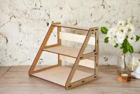 China Wood 3-Tier Retail Table Display Stand With Shelves For Jewelry Free Sample Charge for sale