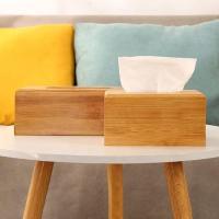 China Silk-screen Printed Tissue Box Holder for Wood Storage in Tea Restaurant for sale