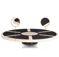 China 15.55-Inch Diameter Fitness Non-Slip Wooden Wobble Balance Board with 360 Rotation for sale