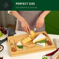 China Choice Custom 4 Stainless Steel Knife Thick Wooden Server Wood Bamboo Charcuterie Board for sale