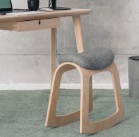 China Printing Home Office Ergonomic Saddle Stool with Modern Wood Construction for sale