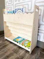 China Montessori Wooden Furniture Nursery Gift Wooden Bookshelf for Function Save Space for sale