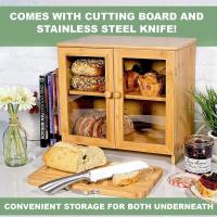 China Custom Order Multifunction Wooden Bread Box With Cutting Board For Kitchen Countertop for sale