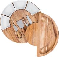 China 13 Inch Bamboo Wood Cheese Cutting Board And Platter Set And Customized Designs for sale
