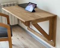 China 202407 Oak Wall Desk Folding Work Desk for Home Office Office Building Printing Burned for sale