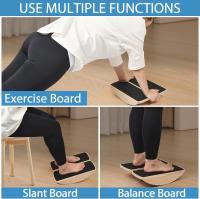 China Stability Rocker Wooden Wobble Board for Foot Balance Anti Fatigue Mat Standing Desk for sale