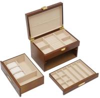 China 3 Tiers Handmade Crystal Lock Jewelry Organizer Case for Earrings Rings Necklace Watch for sale