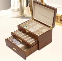 China 3 Tiers Handmade Crystal Lock Jewelry Organizer Case for Earrings Rings Necklace Watch for sale