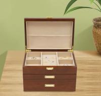 China 3 Tiers Handmade Crystal Lock Jewelry Organizer Case for Earrings Rings Necklace Watch for sale