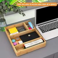 China Organize Cutlery with Customized Logo Multi- Deep Drawer Dividers Wooden Storage Box for sale
