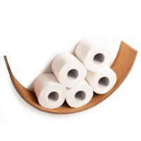 China Toilet Paper Holder Wooden Shelf WC Oak Roll Storage Wall Mount Floating Rolls Burning for sale
