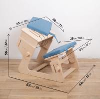 China Living Room Wooden Kneeling Chair Burned Printing Adjustable and Personalized Gift for sale