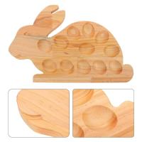 China Customized 202407 Rabbit Tray Deviled Egg Recipes Seafood Serving Tray Home Kitchenware Wood Egg Plates for sale