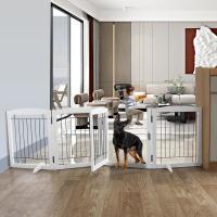 China Home Appliance Wooden Puppy Gate Stairs Freestanding Foldable Gate for Indoor for sale