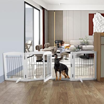 China Home Appliance Wooden Puppy Gate Stairs Freestanding Foldable Gate for Indoor for sale