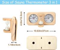 China Modern Design 3 in 1 Wooden Sauna Thermometer and Hygrometer with 15 Minute Hourglass Sand Timer for sale