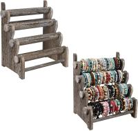 China Wooden 4 Tier Jewelry Bracelet Display Stand Organizer Holder Home Storage 12 W x 9 D x 14 H for sale