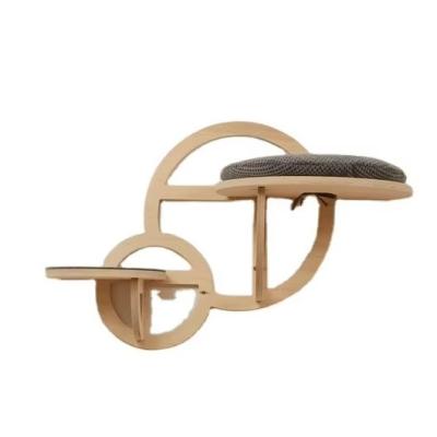 China Modern Cat Furniture Wooden Cat Climbing Wall with Step and Silk-screen Printing for sale