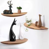 China Gift Package Set of 3 Acacia Wood Floating Shelves for Living Room Bedroom Farmhouse for sale