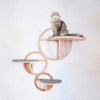 China Wooden Wall Mounted Cat Shelves Set of 3 Sustainable Cat House for Cats Pine Plywood for sale