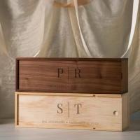 China Exquisite Walnut Wood Wine Box Wooden Box for Wedding Gift Pine Wine Champagne Box for sale