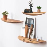 China Gift Package Set of 3 Acacia Wood Floating Shelves for Living Room Bedroom Farmhouse for sale