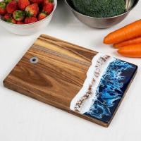 China Customized Pattern Acacia Wood Epoxy Resin Charcuterie Board for Serving Food for sale