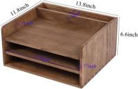China Wooden Desktop File Folder Storage Tray Organizer Stand for Office Document Rack Mail Sorter for sale