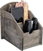 China Office Supply Storage Rack Wooden Remote Control Frame Media Organizer in Rustic Style for sale