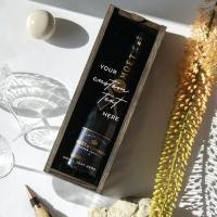 China Rectangle Wooden Wine Box Engraved Personalized Bottle Box Unique Birthday Gift Idea for sale