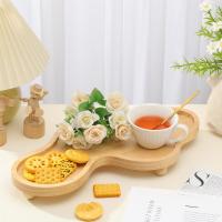 China 202407 Wooden Decorative Tray Irregular Wooden Pedestal Stand for Home Decoration for sale