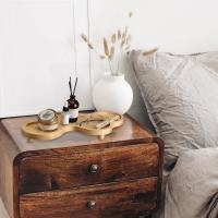 China 202407 Wooden Decorative Tray Irregular Wooden Pedestal Stand for Home Decoration for sale