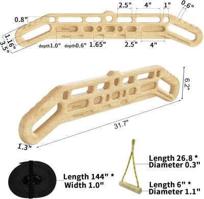 China Improve Finger Grip Wooden Theme Portable Rock Climbing Hang board with Suspension Training Function for sale