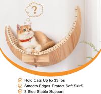 China Main material Pine Wood Wooden Moon Cat Shelf and Perches Cat Wall Shelves Furniture for sale