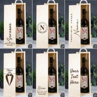 China TIMBER Wood Type Personalised Wine Box with Laser Engraved Design and Acrylic Inserts for sale