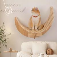 China Main material Pine Wood Wooden Moon Cat Shelf and Perches Cat Wall Shelves Furniture for sale