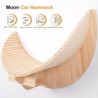China Main material Pine Wood Wooden Moon Cat Shelf and Perches Cat Wall Shelves Furniture for sale